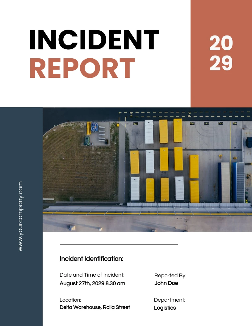White Blue Incident Report Template - Venngage