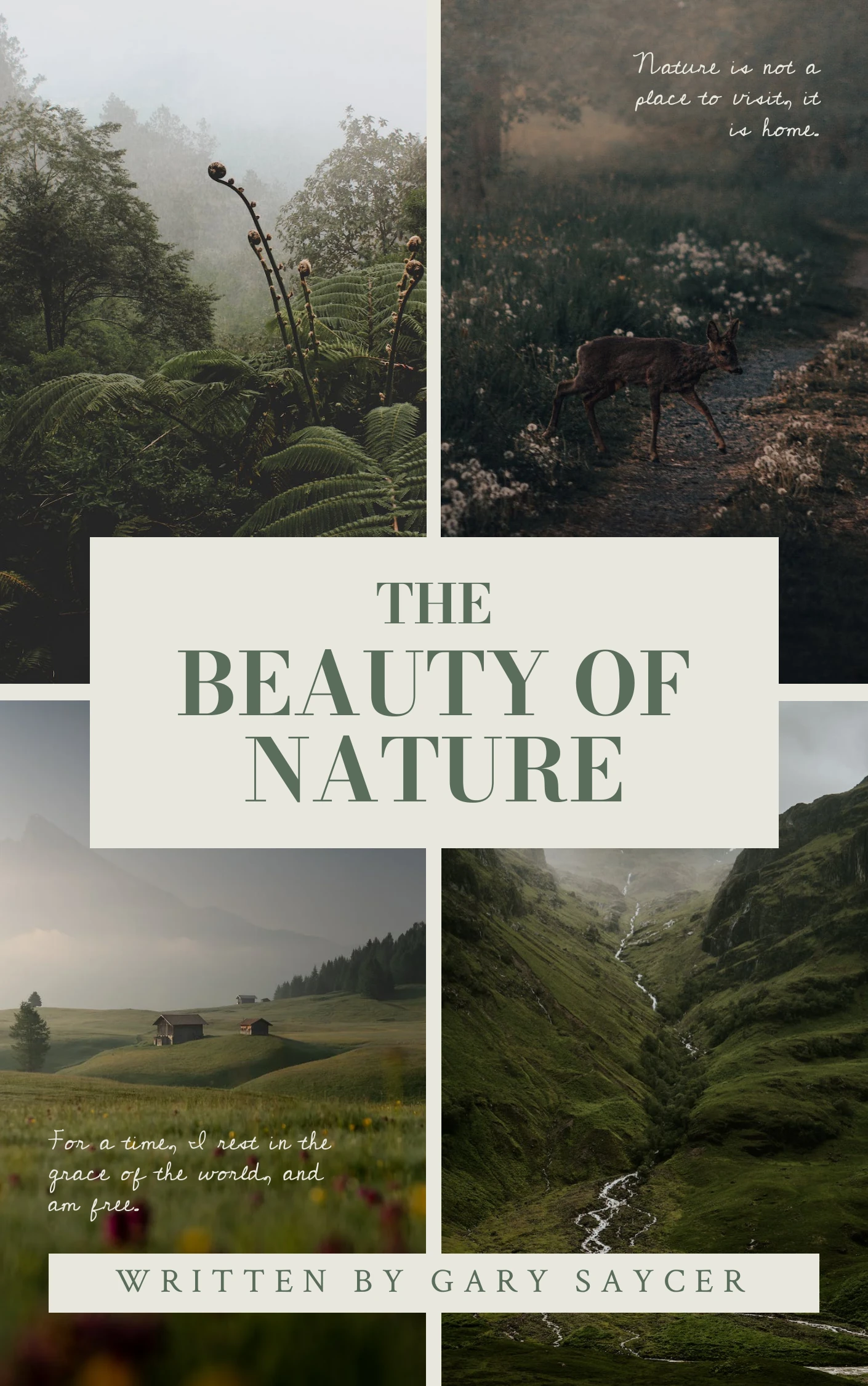 Light Green Modern Photo Collage Book Cover - Venngage