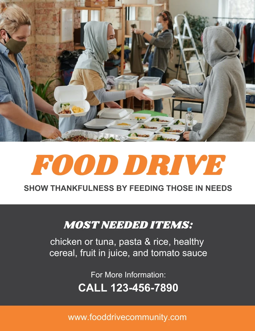 Photo Food Drive Flyer Template - Venngage
