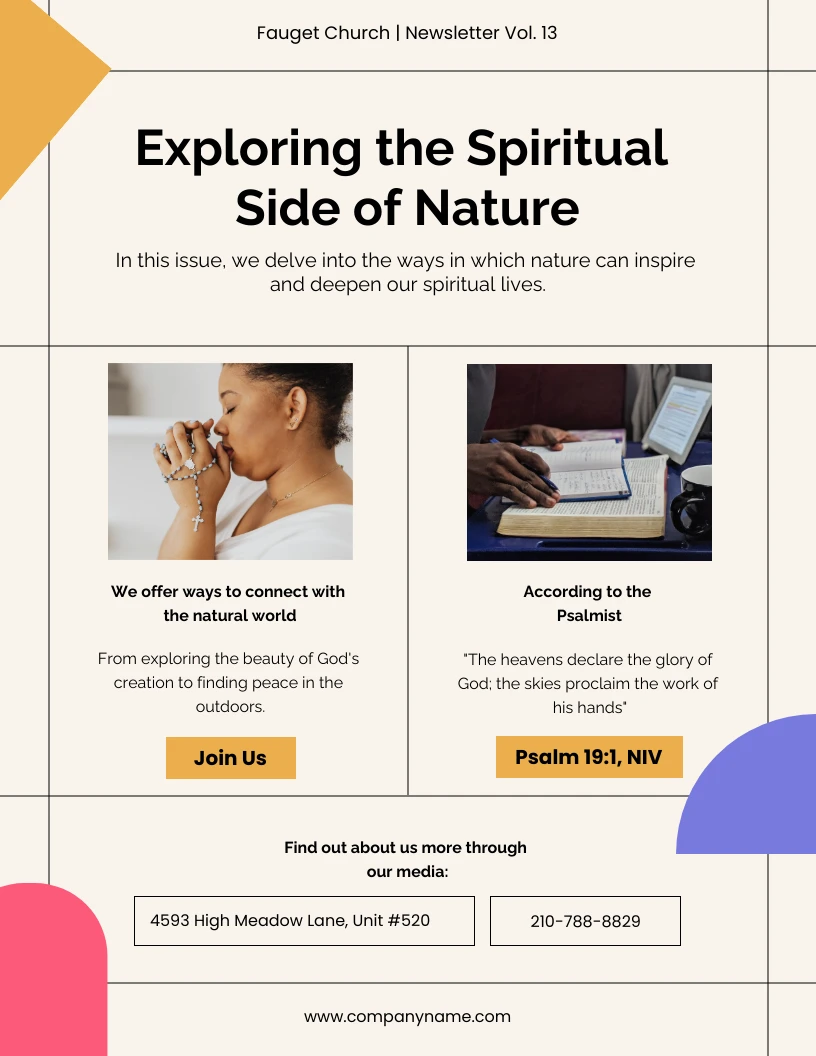 Minimalist Line Geometric Church Newsletter Template - Venngage