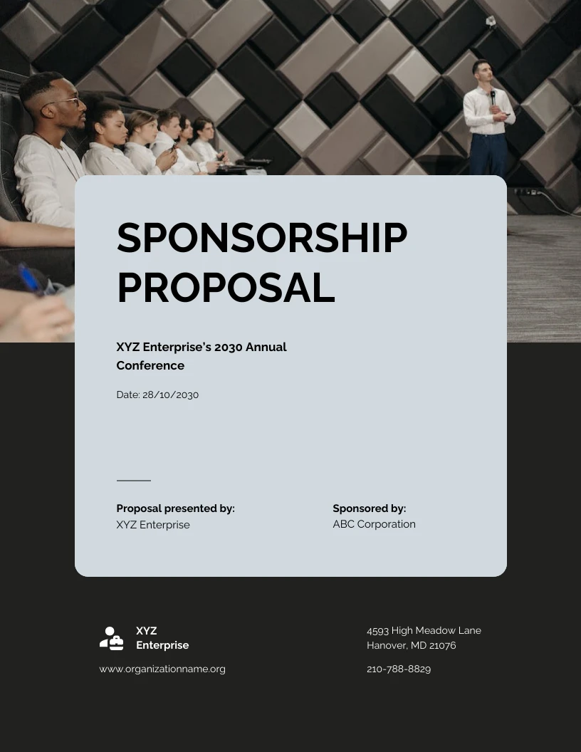 Black & Light Blue Color Sponsorship Proposal Template - Venngage