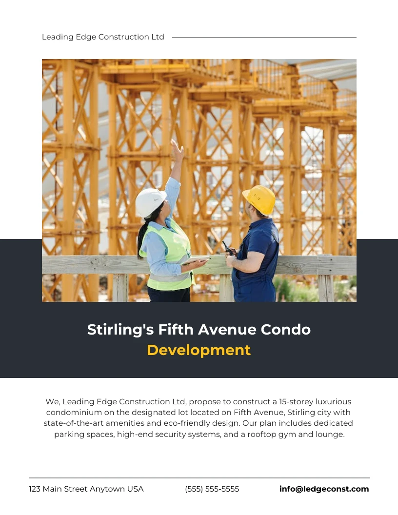 White & Yellow Simple Minimalist Construction Proposal Template - Venngage