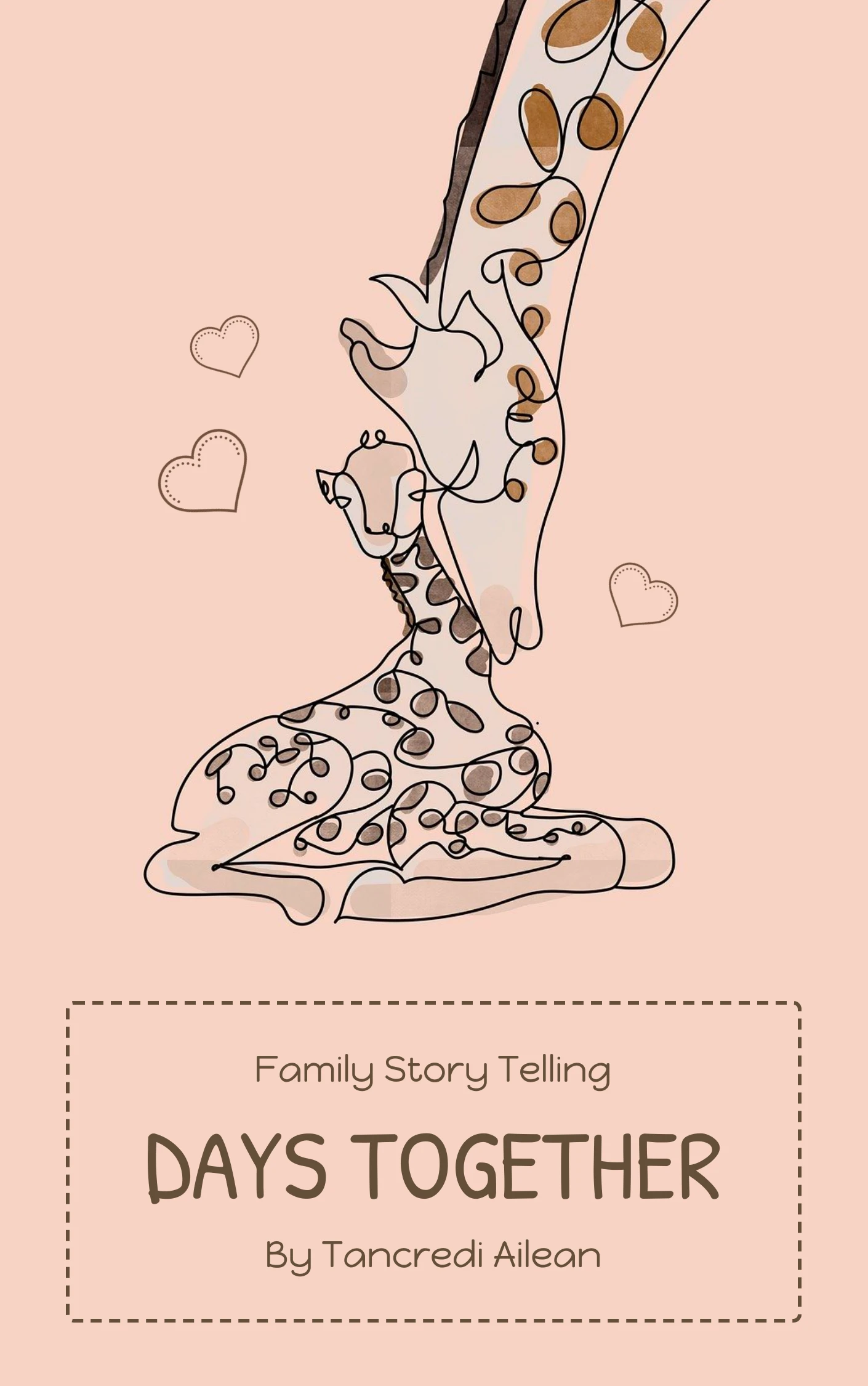 Baby Pink Cute Illustration Family Book Cover - Venngage