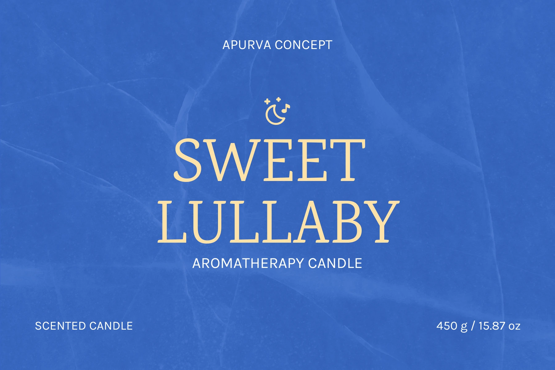 Blue Modern Texture Aromatherapy Candle Label - Venngage