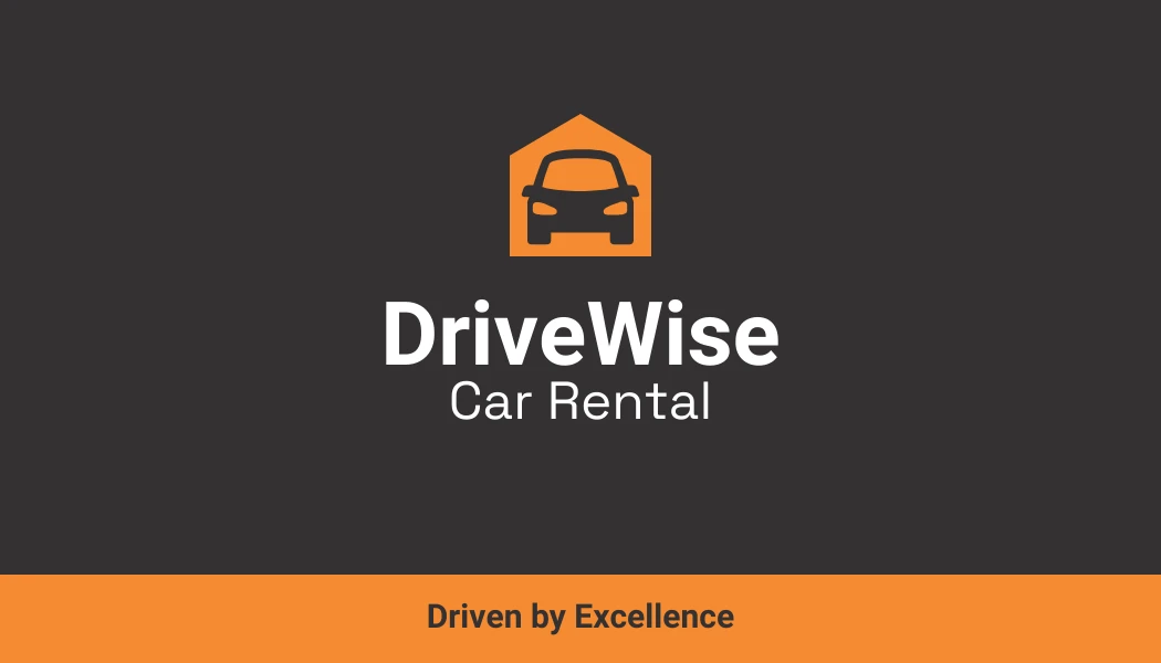 Black Orange Modern Automotive Rental Business Card - Venngage