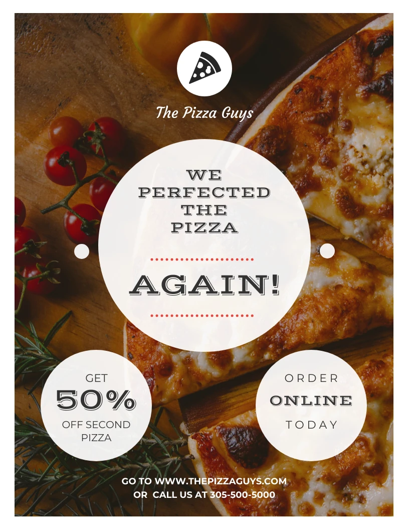 Cheap Pizza Order Restaurant Flyer Template - Venngage