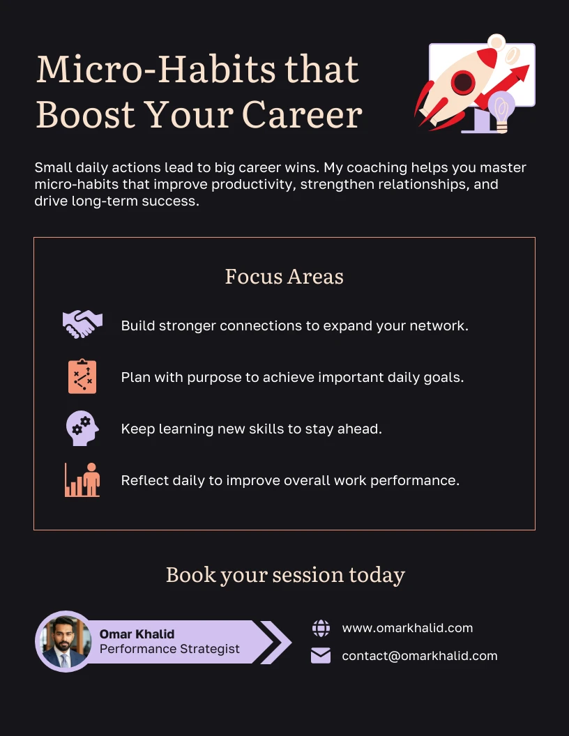 Career-Boosting Micro-Habit Promotional Flyer Template - Venngage