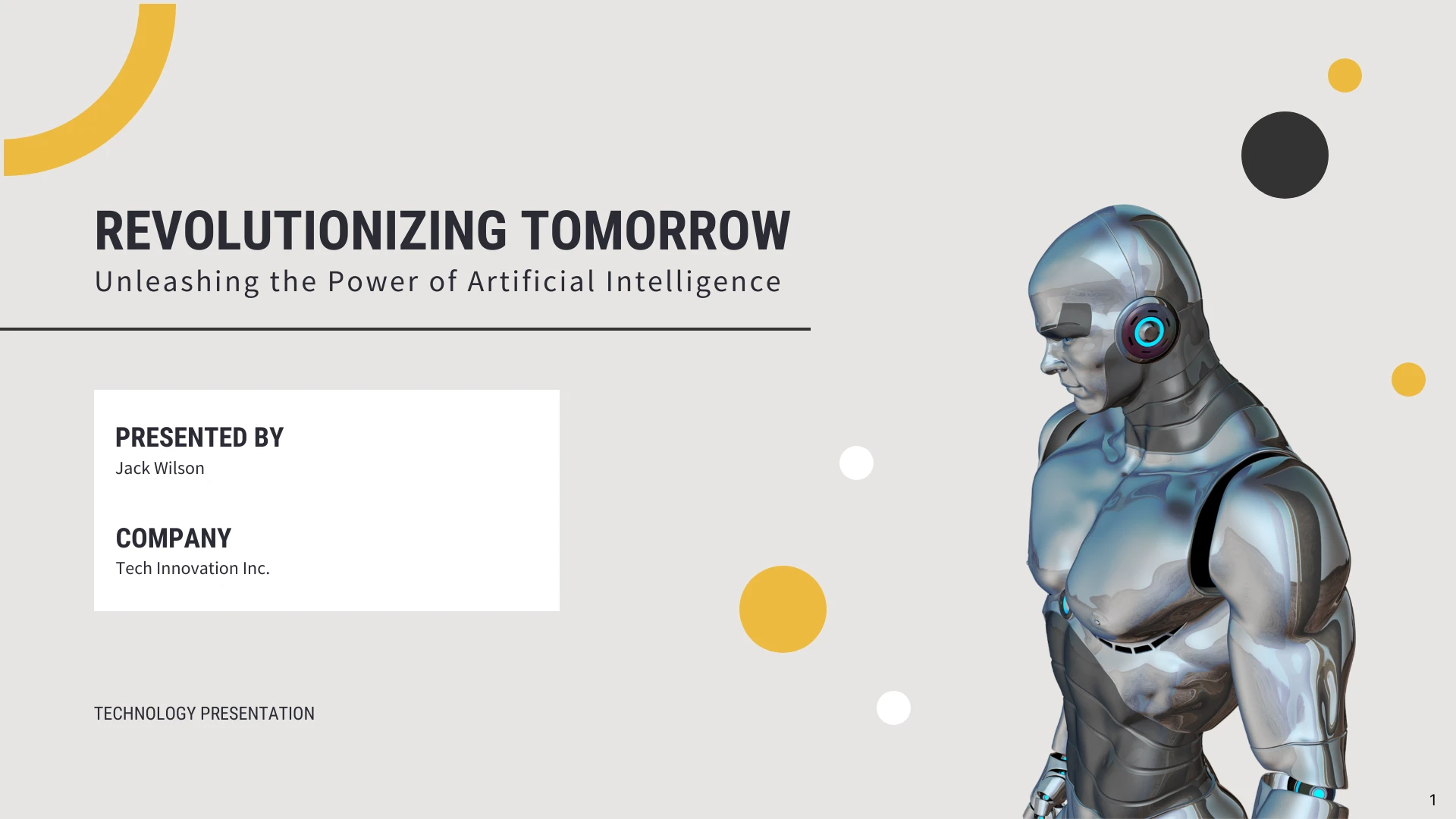 AI Revolution Technology Presentation Template - Venngage