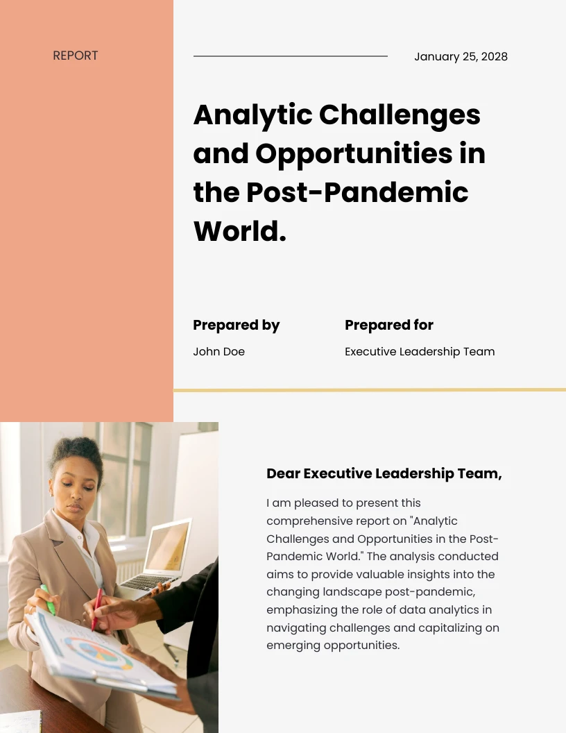 Post-Pandemic Analytics Insights Report Template - Venngage