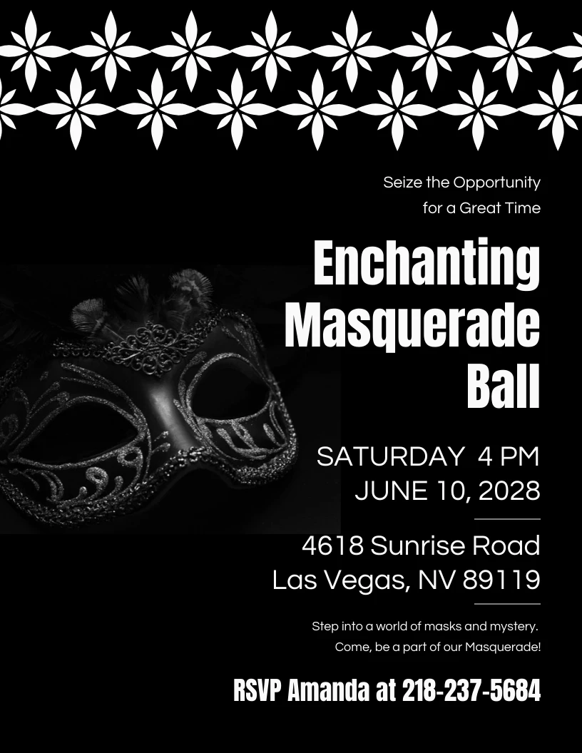 Masquerade Ball Poster Template