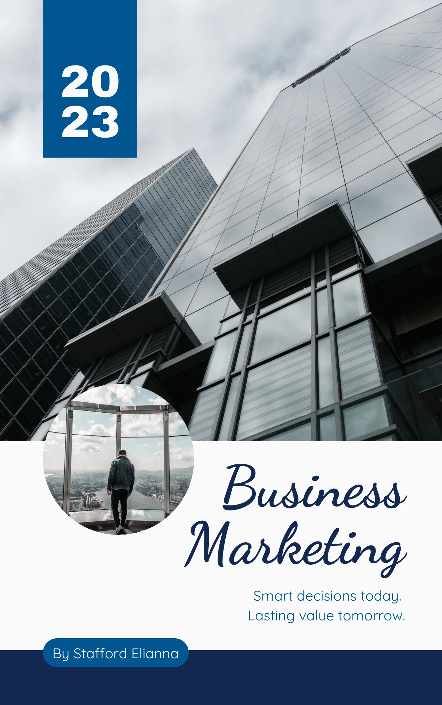 White And Blue Modern Professional Creative Book Cover - Venngage