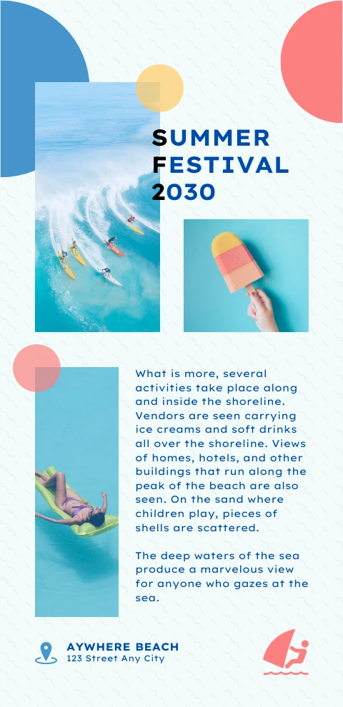 White Playful Summer Festival Newsletter Template - Venngage