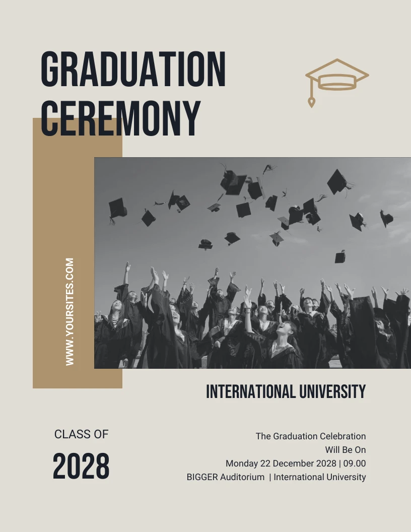 Simple Cream Graduation Ceremony - Venngage