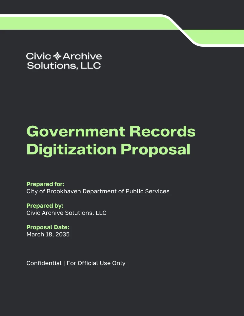 Government Records Digitization Proposal Template - Venngage