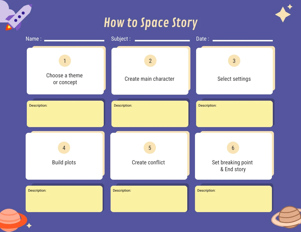 How to Space Storyboard Template - Venngage