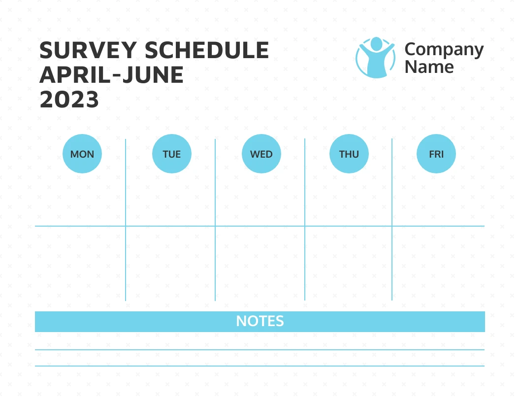 White And Blue Clean Survey Schedule Template - Venngage
