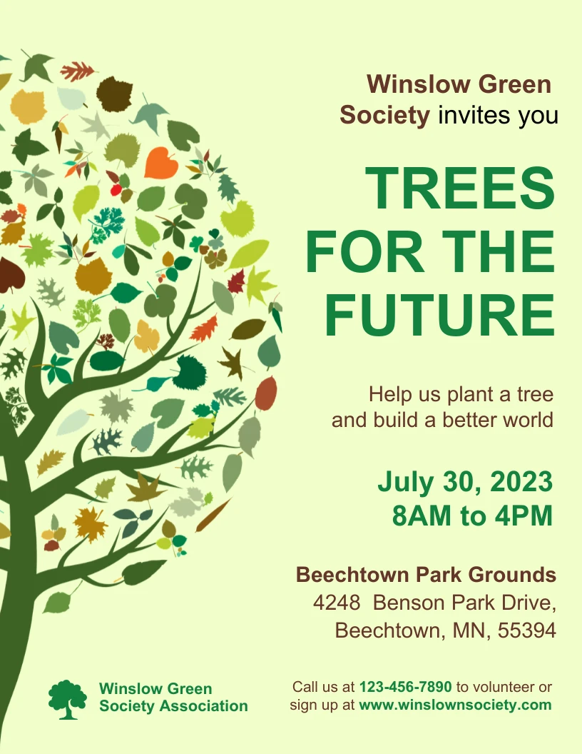 Illustrative Tree Planting Event Poster - Venngage