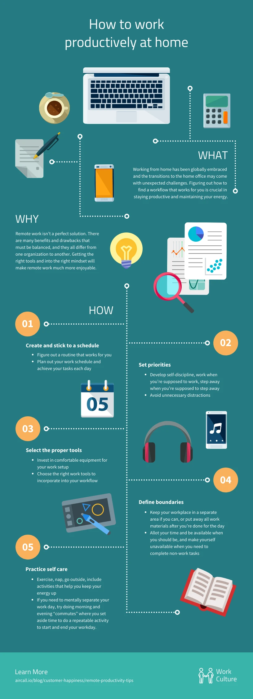 Work Productively at Home Infographic Template - Venngage