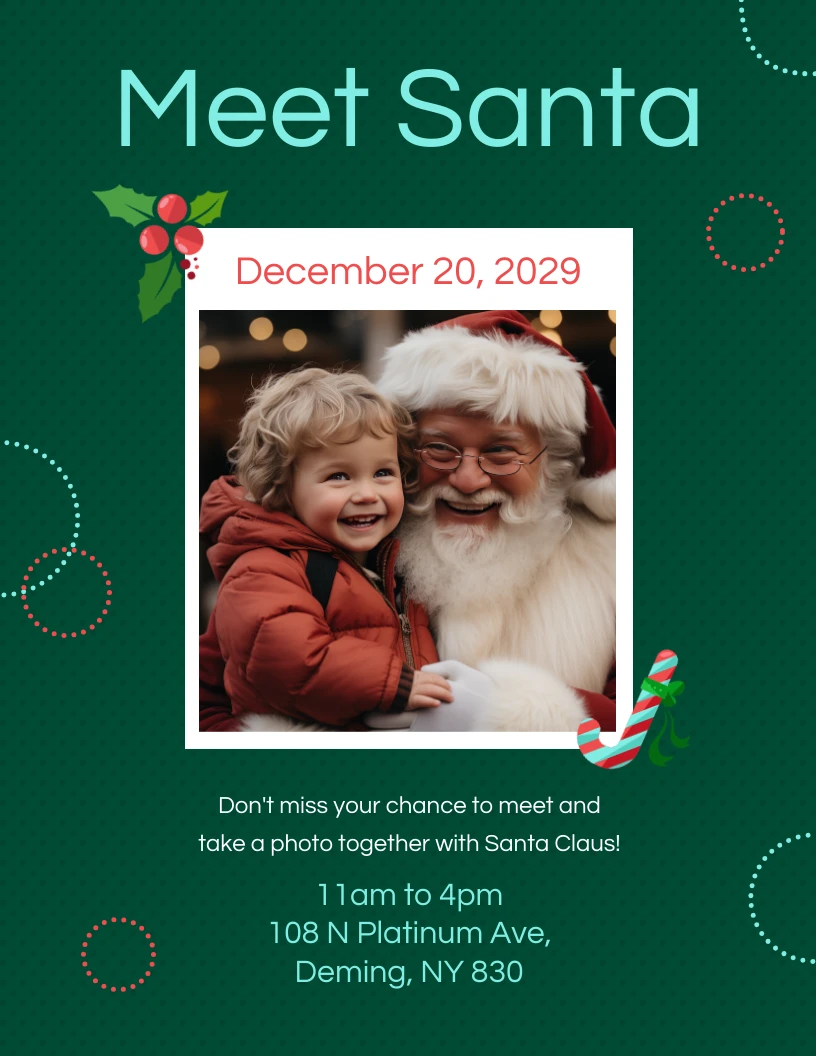 Photos With Santa Flyer Template - Venngage