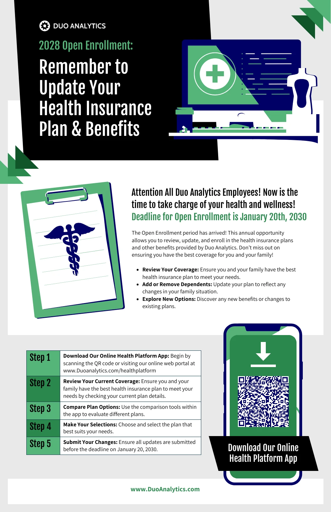 Annual Open Enrollment Reminder Event Poster - Venngage