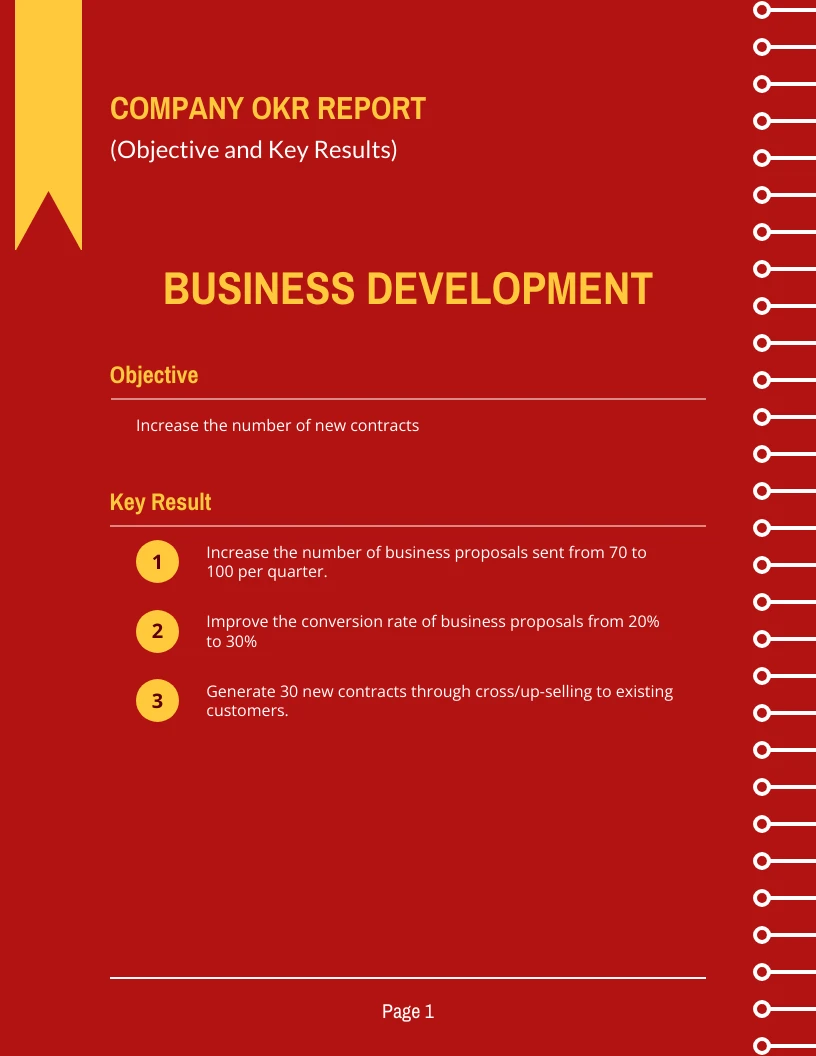 Red Company OKR Report Template - Venngage