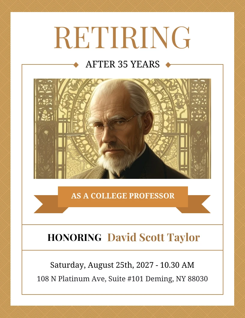 Retirement Announcement Flyer Template - Venngage