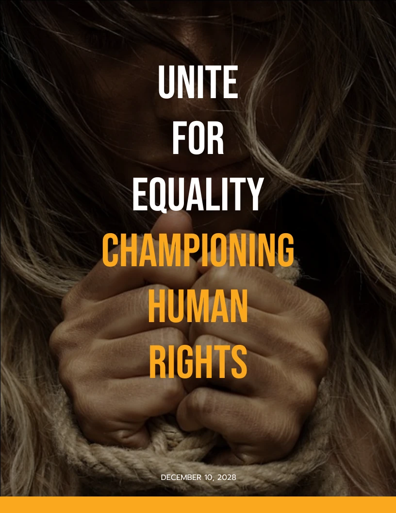 Black And Yellow Simple Photo Human Rights Poster - Venngage