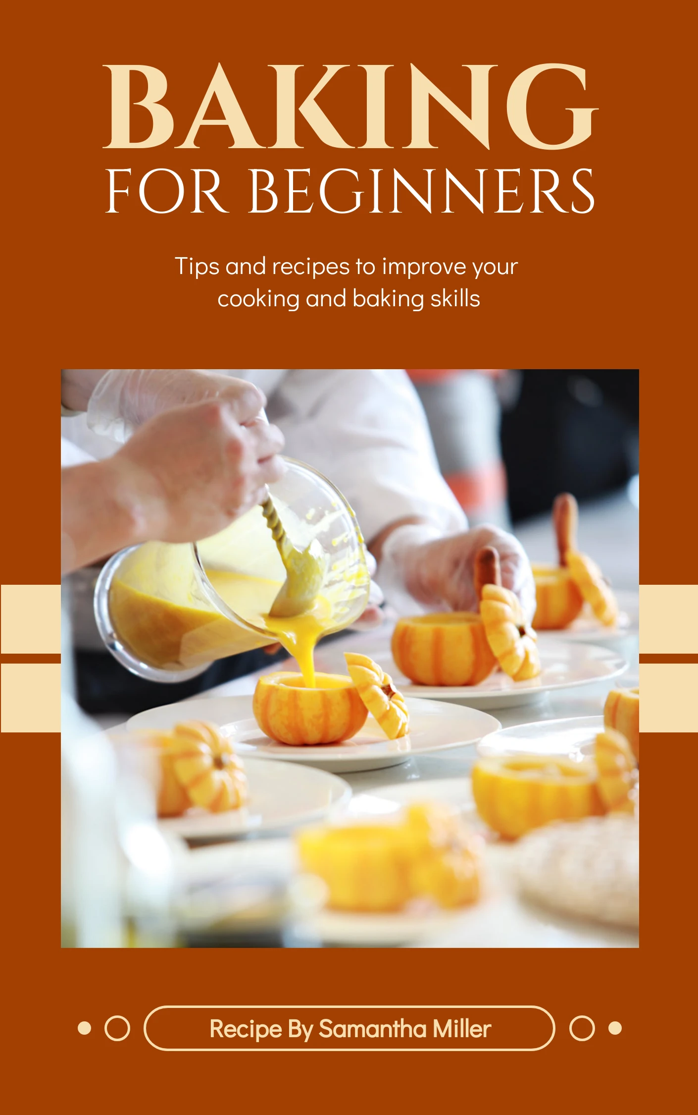 Brown And Light Yellow Baking Recipe Modern Book Cover - Venngage