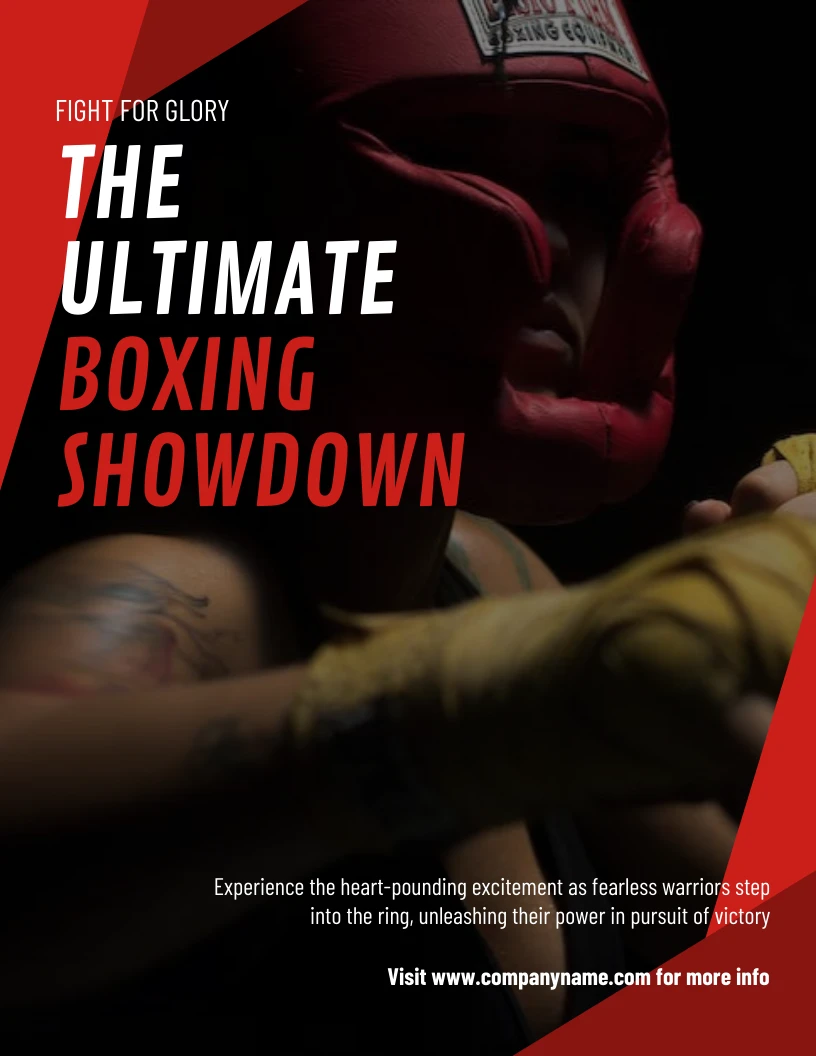 Black And Red Professional Ultimate Boxing Showdown Poster - Venngage