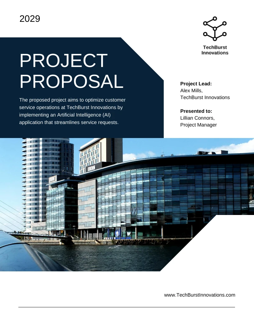 Simple White & Blue Project Proposal Template - Venngage