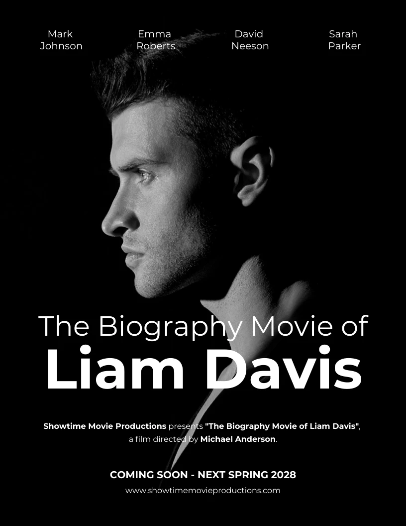 Biography Movie Poster Template - Venngage