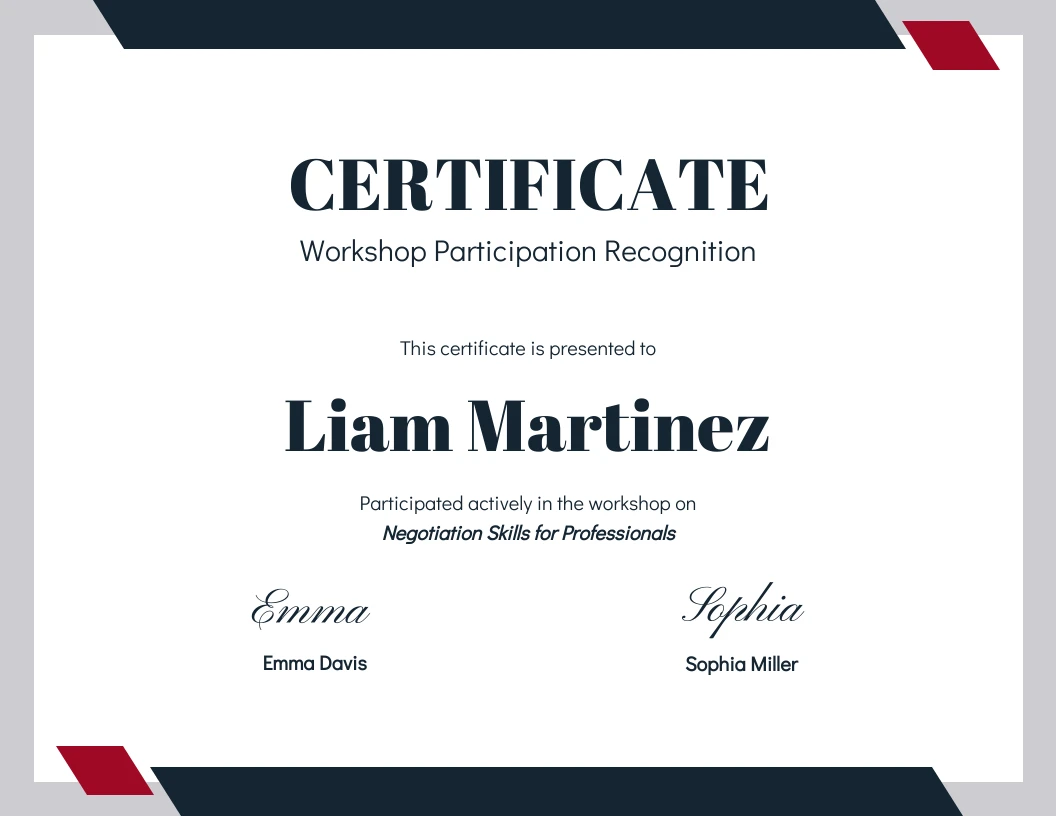 Workshop Participation Recognition Certificate Template - Venngage
