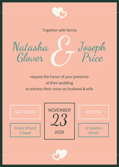 Light Pink Elegant Wedding Invitation - Venngage