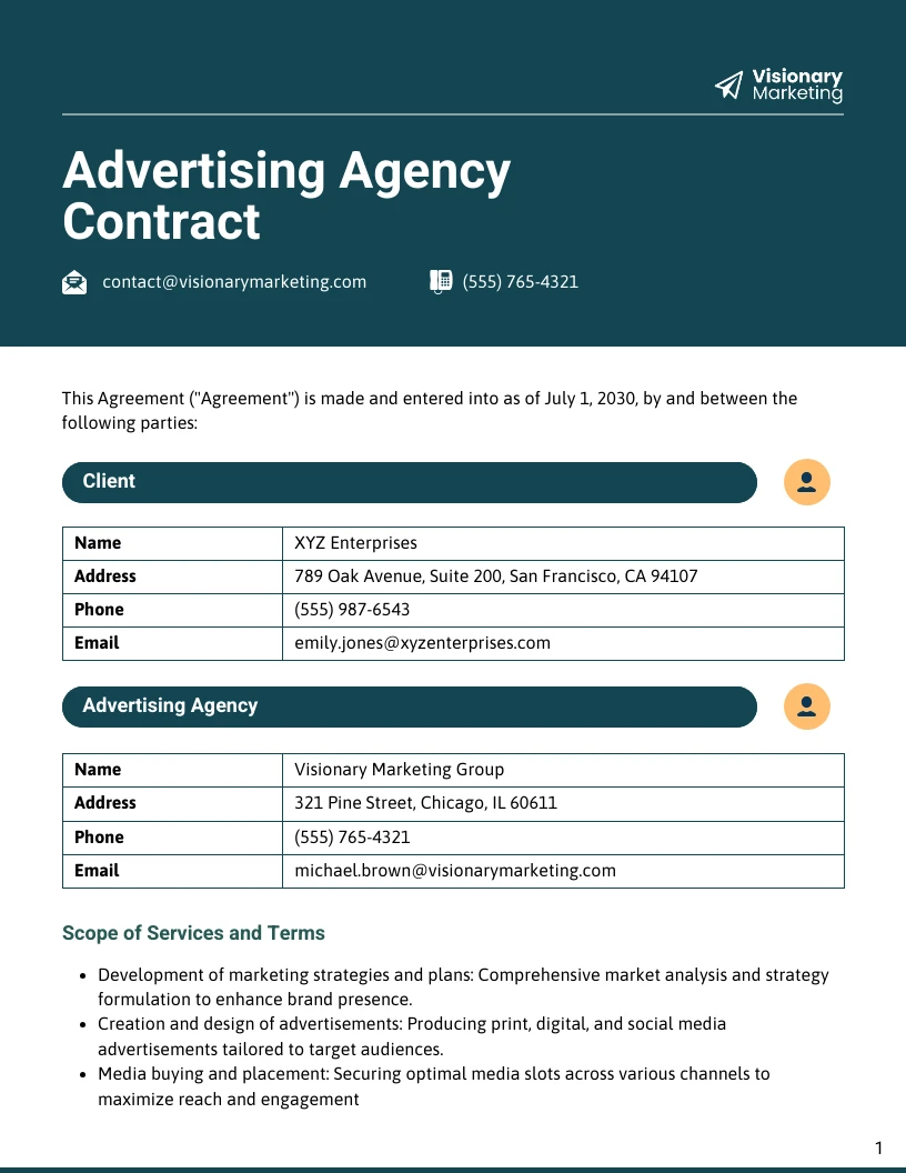 Advertising Contract Template 23+ Free Editable Advertising Agreement
