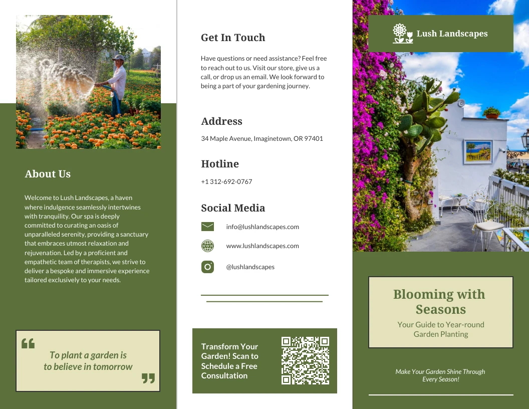 Seasonal Garden Planting Brochure - Venngage