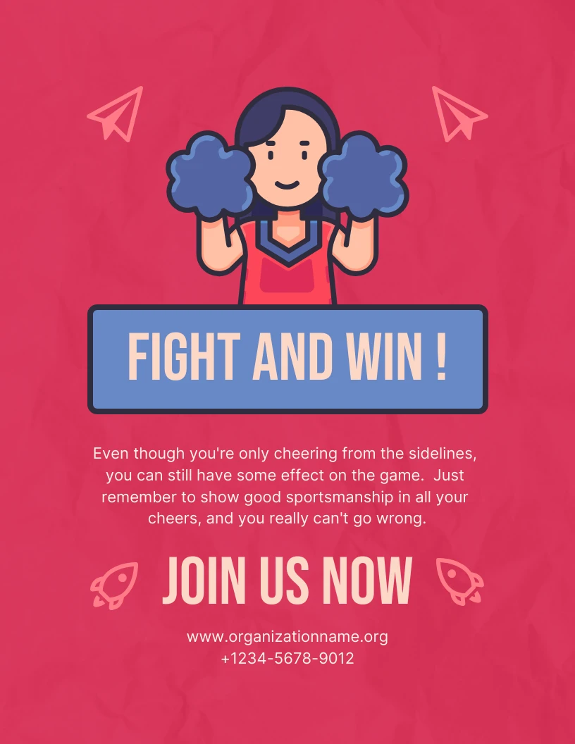 Dark Pink Classic Texture Cheerleading Poster - Venngage