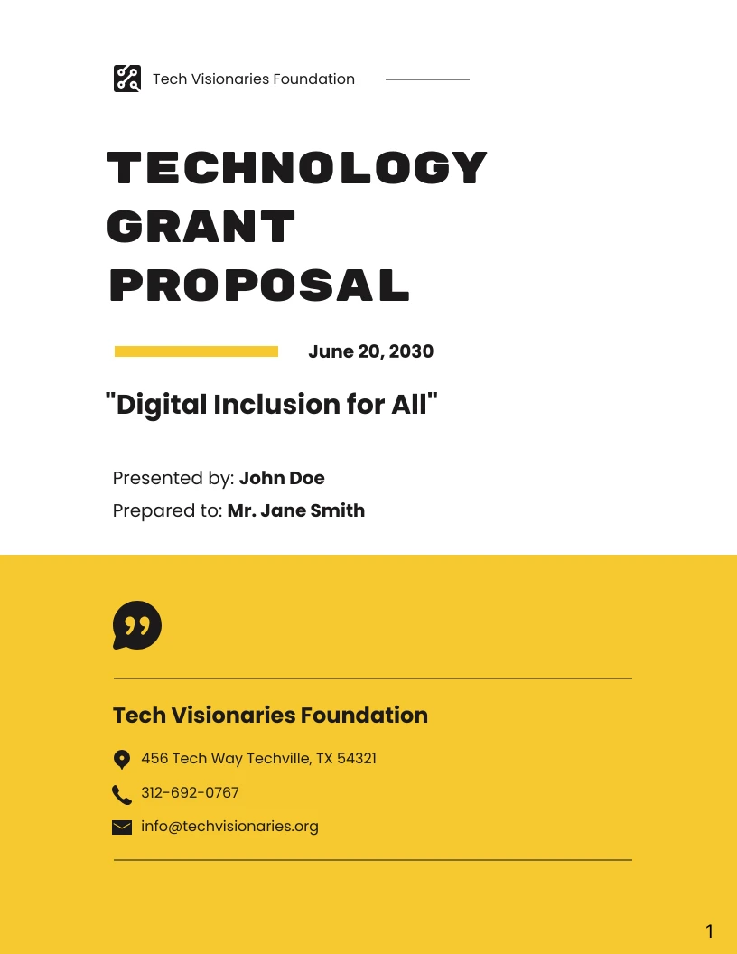 Technology Grant Proposal Template - Venngage