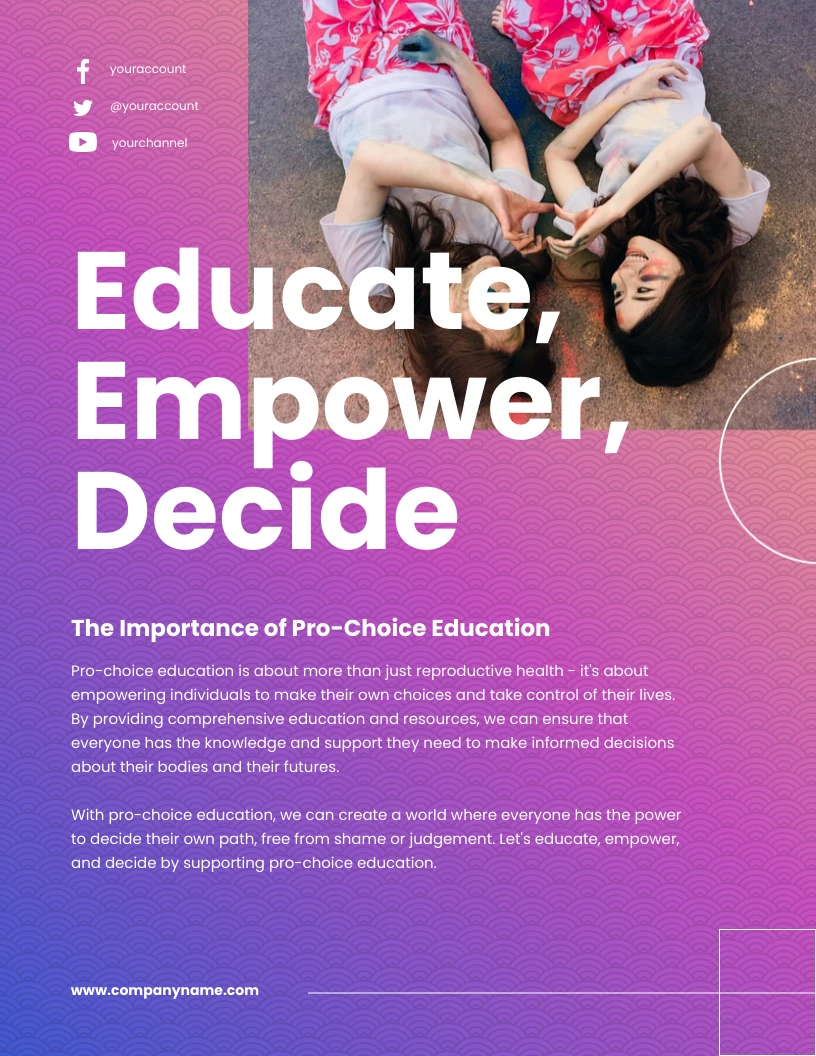 Pink Purple Gradient Pro Choice Campaign Poster - Venngage
