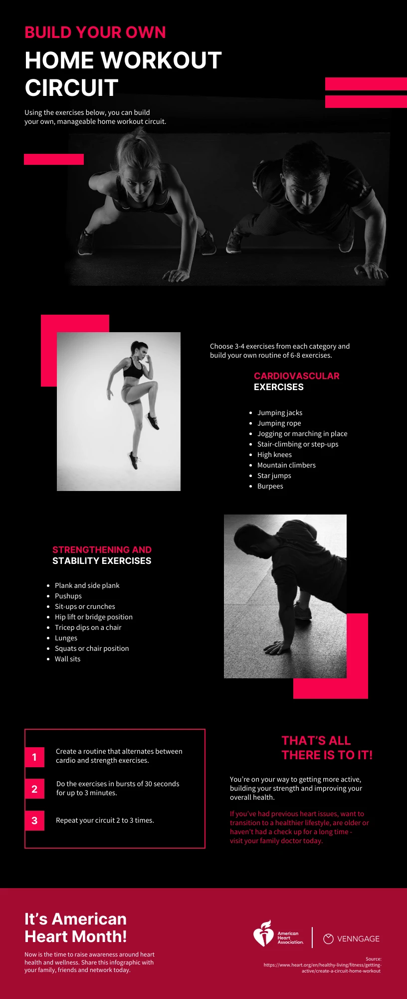 Home Workout Circuit Infographic Template - Venngage