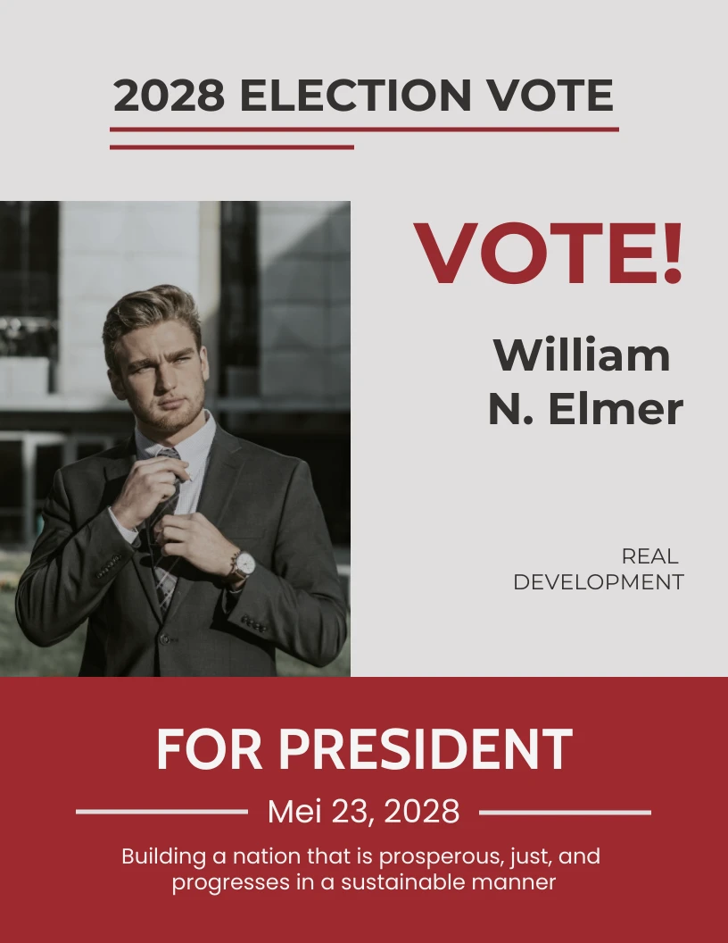 President Candidate Election Vote Flyer Template - Venngage