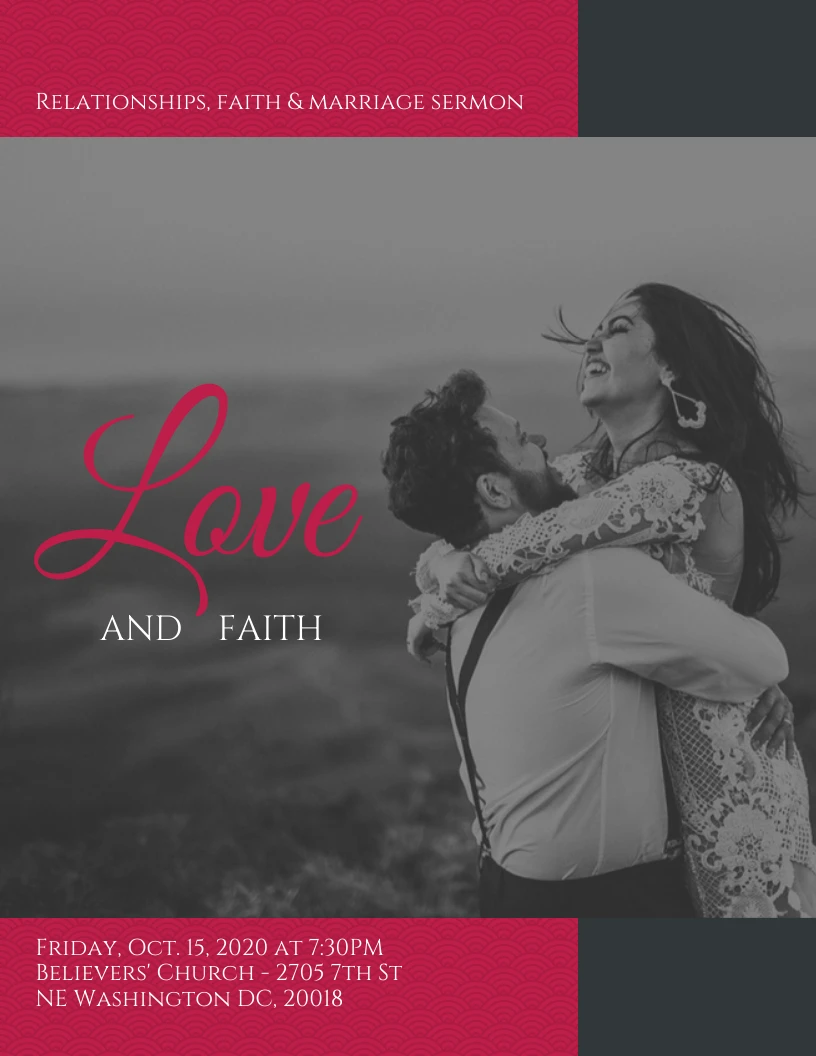 Marriage Love Faith Sermon Church Event Flyer Template - Venngage