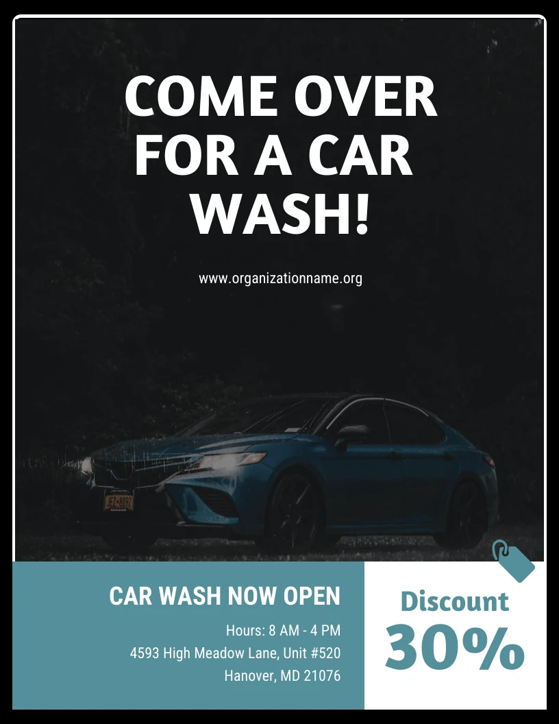 Green And White Car Wash Simple - Venngage