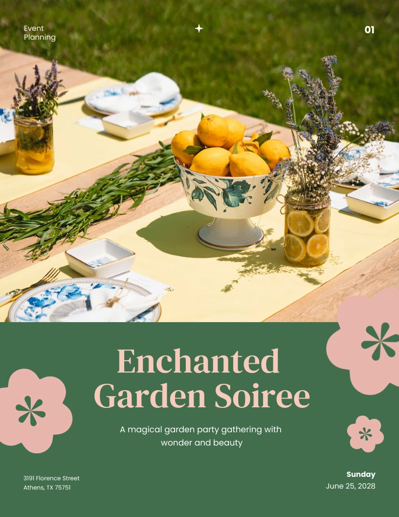 Floral Garden Party Event Plan Template - Venngage