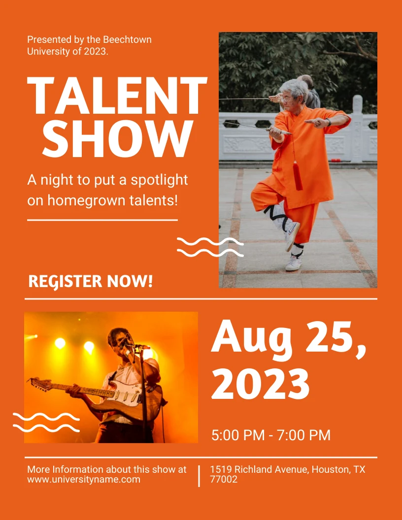 Talent Show Flyer Template - Venngage