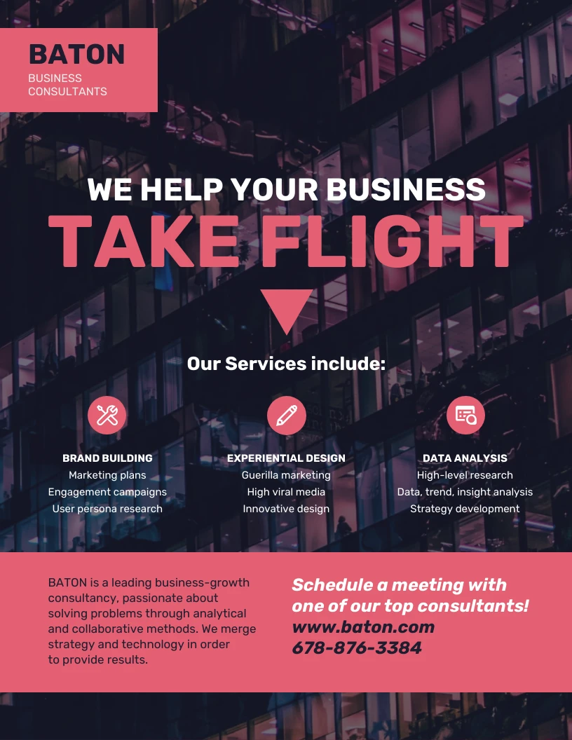 Business Growth Consultant Flyer Template - Venngage