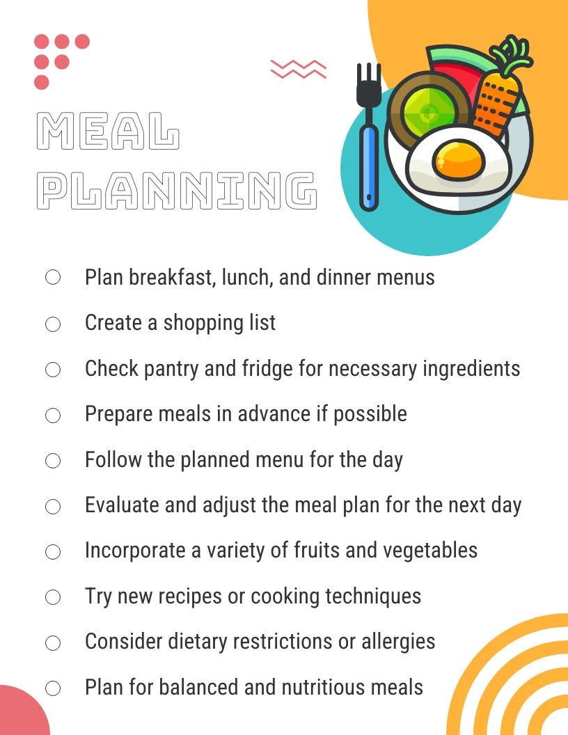 Modern Daily Meal Plan Checklist Template - Venngage