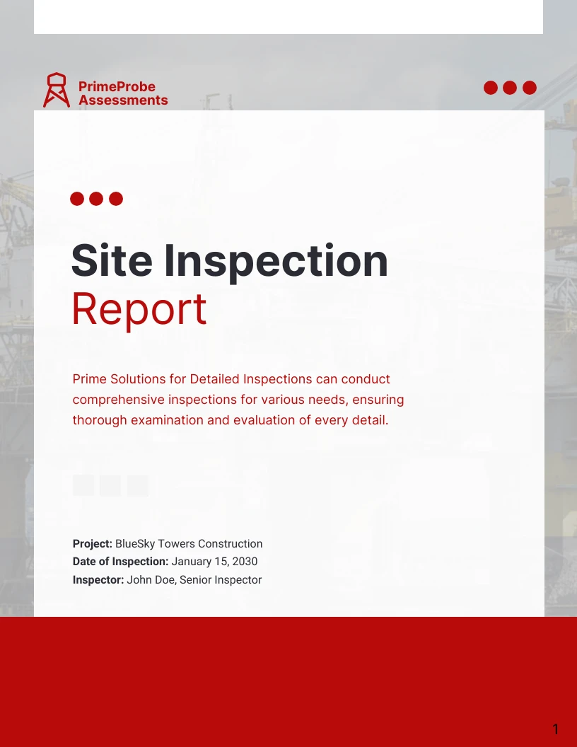 Site Inspection Report Template Venngage