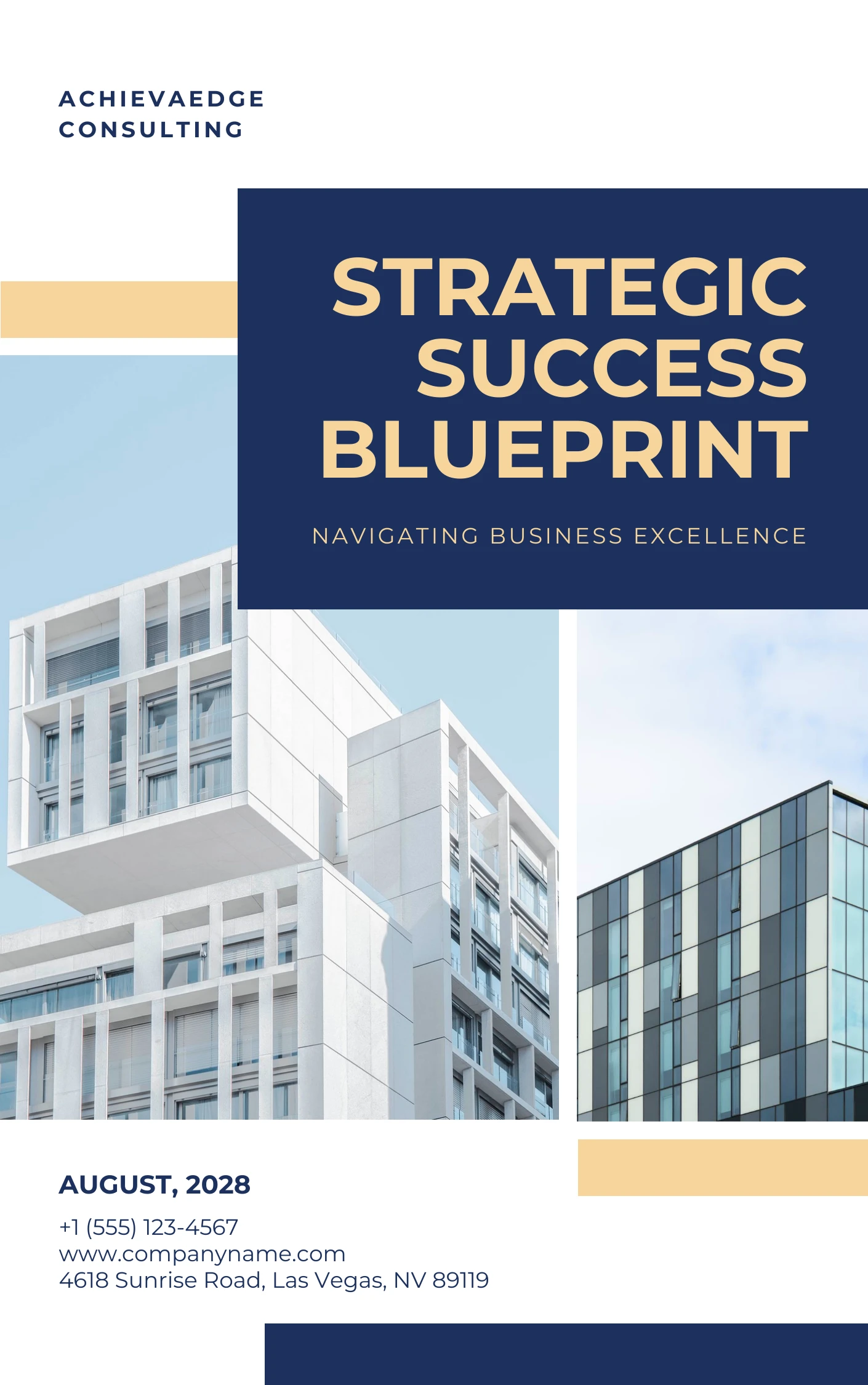 White Blue And Yellow Modern Business Book Cover - Venngage