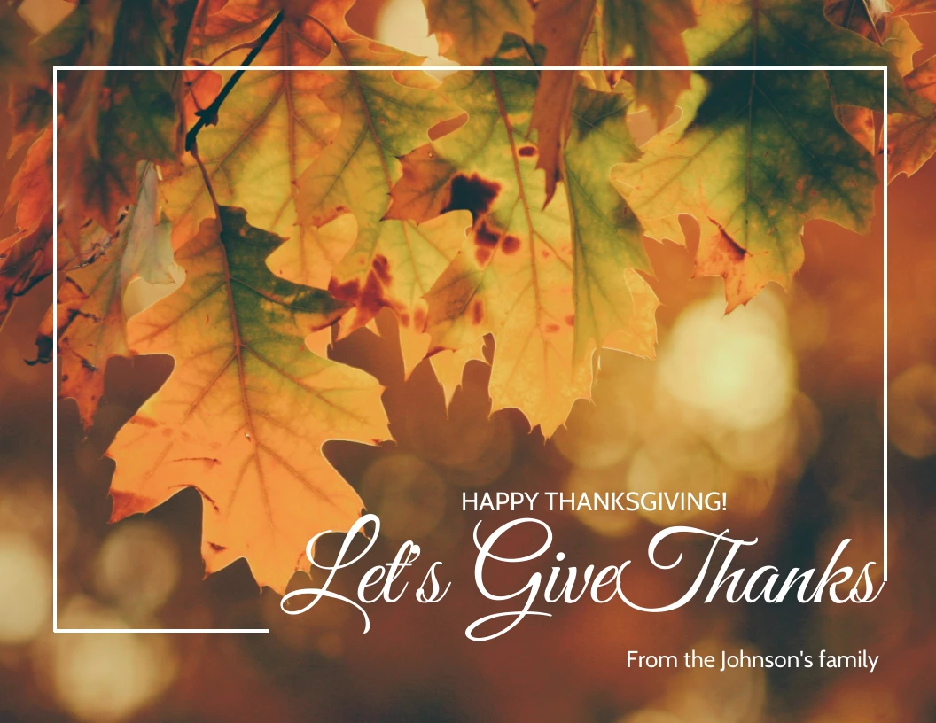 Give Thanks Thanksgiving Card - Venngage