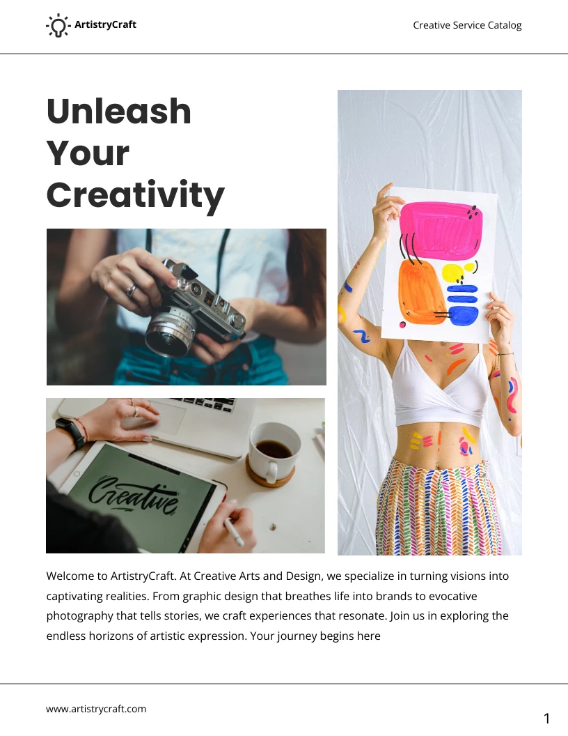 Creative Services Catalog Template - Venngage